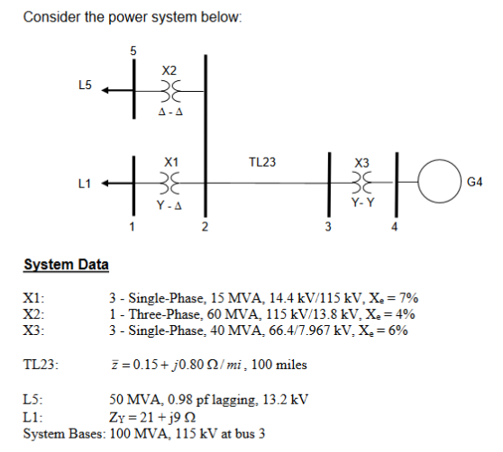 Solved 1) determine the line voltage magnitude at bus 1, in | Chegg.com