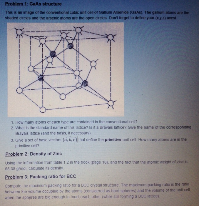 Solved Solid state physics: crystal structures | Chegg.com