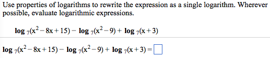 Solved Use properties of logarithms to rewrite the | Chegg.com