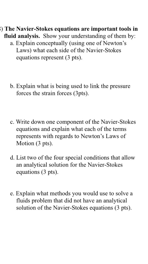 Solved The Navier-Stokes equations are important tools in | Chegg.com