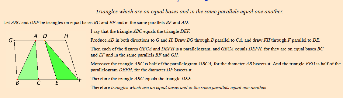 Solved prop: Triangles which are on equal bases and in the | Chegg.com
