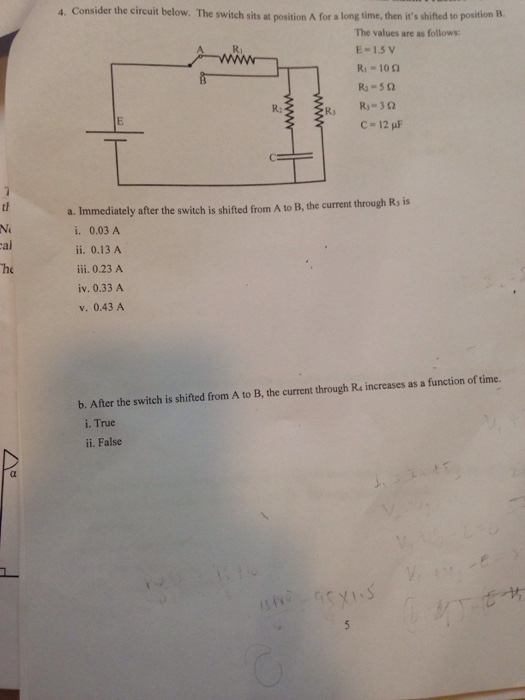 Solved Consider the circuit below. The switch site at | Chegg.com