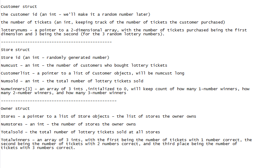 Solved Customer struct the customer id (an int - we'll make | Chegg.com