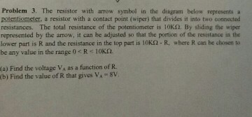 Solved Problem 3. The resistor with arrow symbol in the | Chegg.com