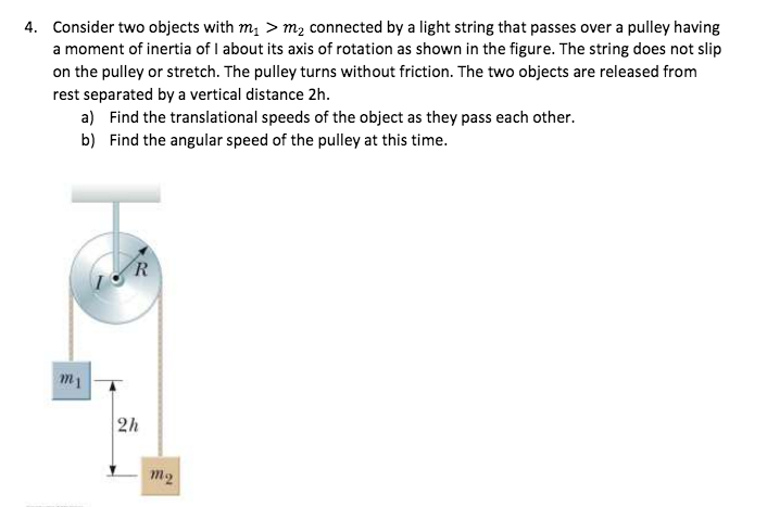 Solved Consider Two Objects With M 1 M 2 Connected By A