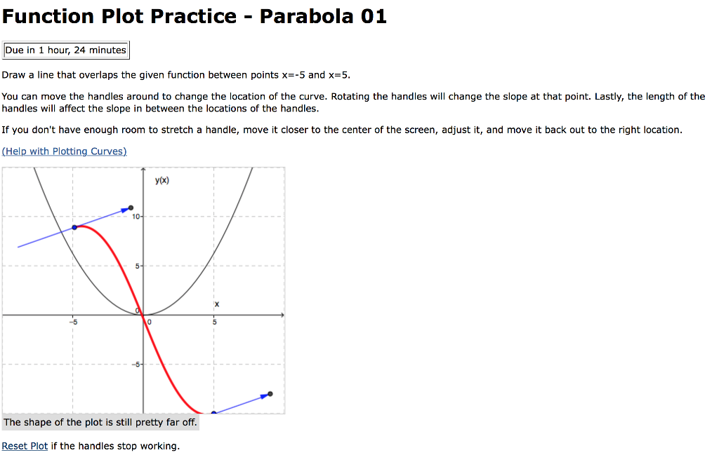 Function Plot Practice Parabola 01 Due in 1 hour, 24 | Chegg.com
