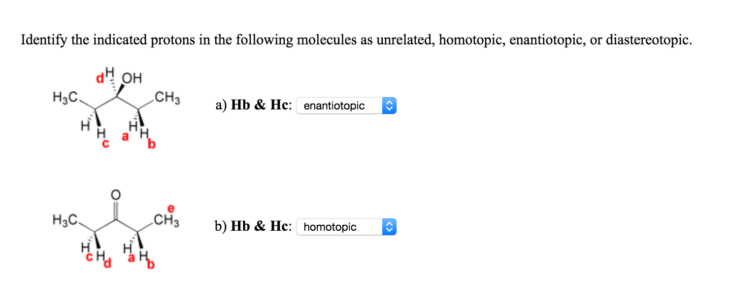 Solved Identify the indicated protons in the following | Chegg.com