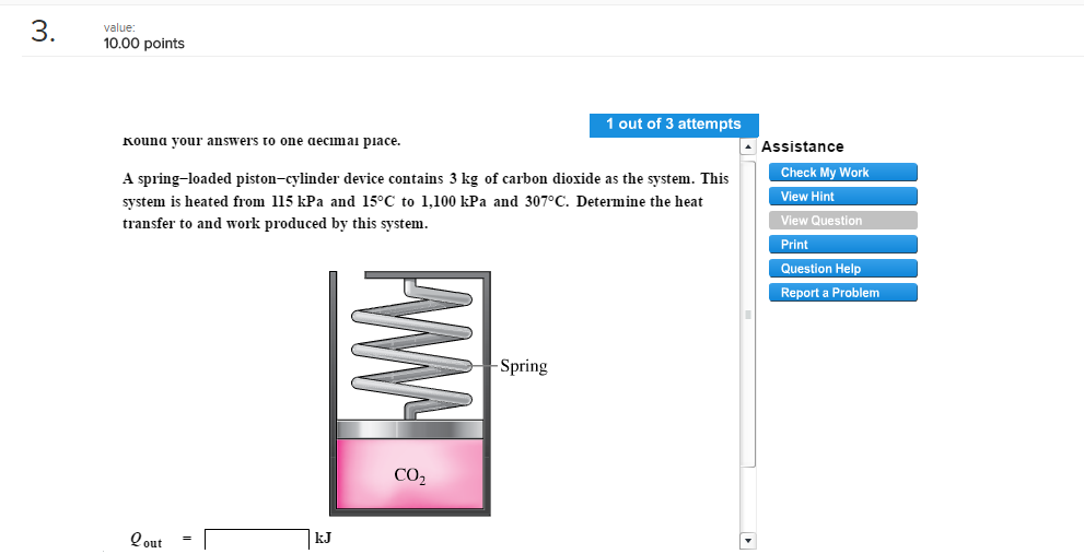 Solved A spring-loaded piston-cylinder device contains 3 kg | Chegg.com