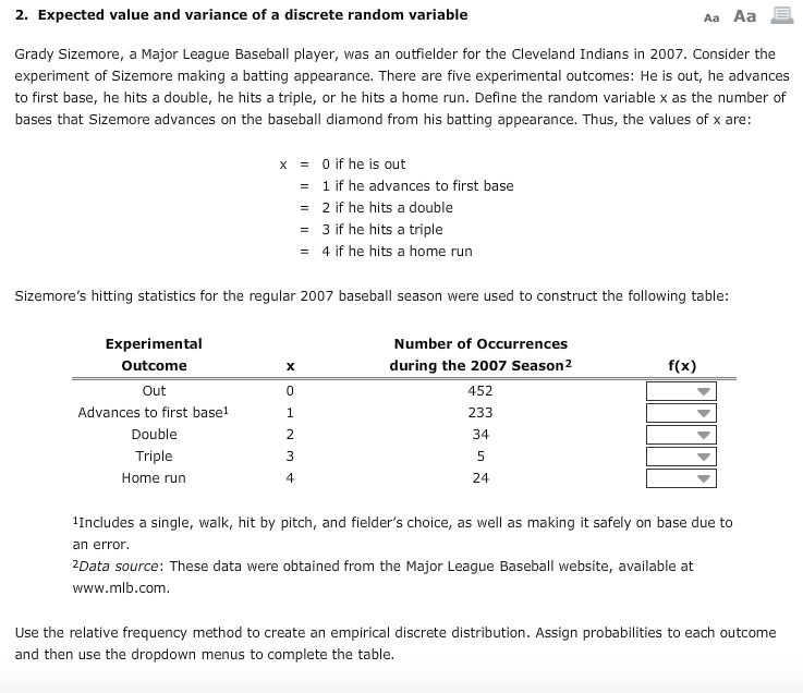 Solved 2. Expected value and variance of a discrete random | Chegg.com