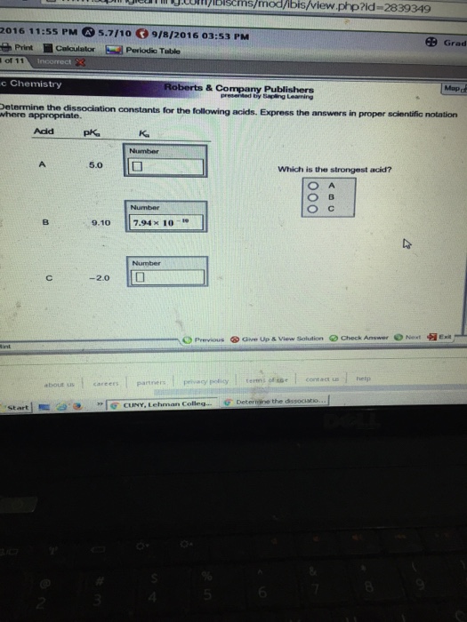 Solved Determine The Dissociation Constants For The