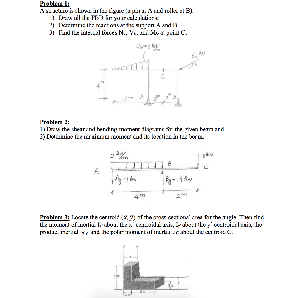 Solved Problem1: A structure is shown in the figure (a pin | Chegg.com