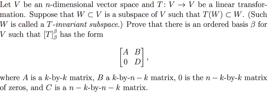 Solved Let V be an n-dimensional vector space and T: V | Chegg.com