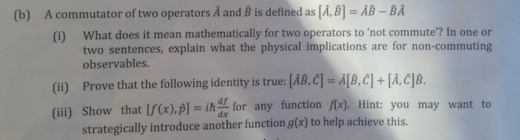 Solved A commentator of two operators A and B is defined as | Chegg.com