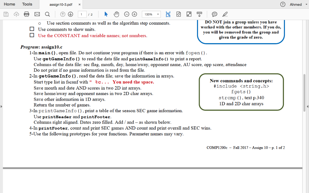 Home Tools assign10-3.pdf x Ahmed 133% | Read all | Chegg.com