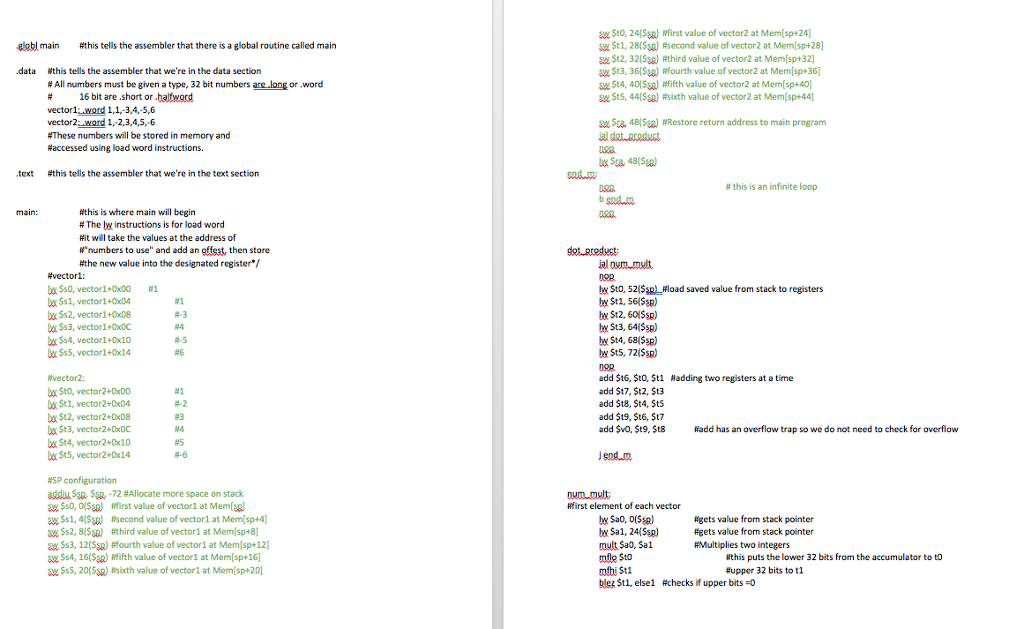 Solved globl main Athis tells the assembler that there is a | Chegg.com