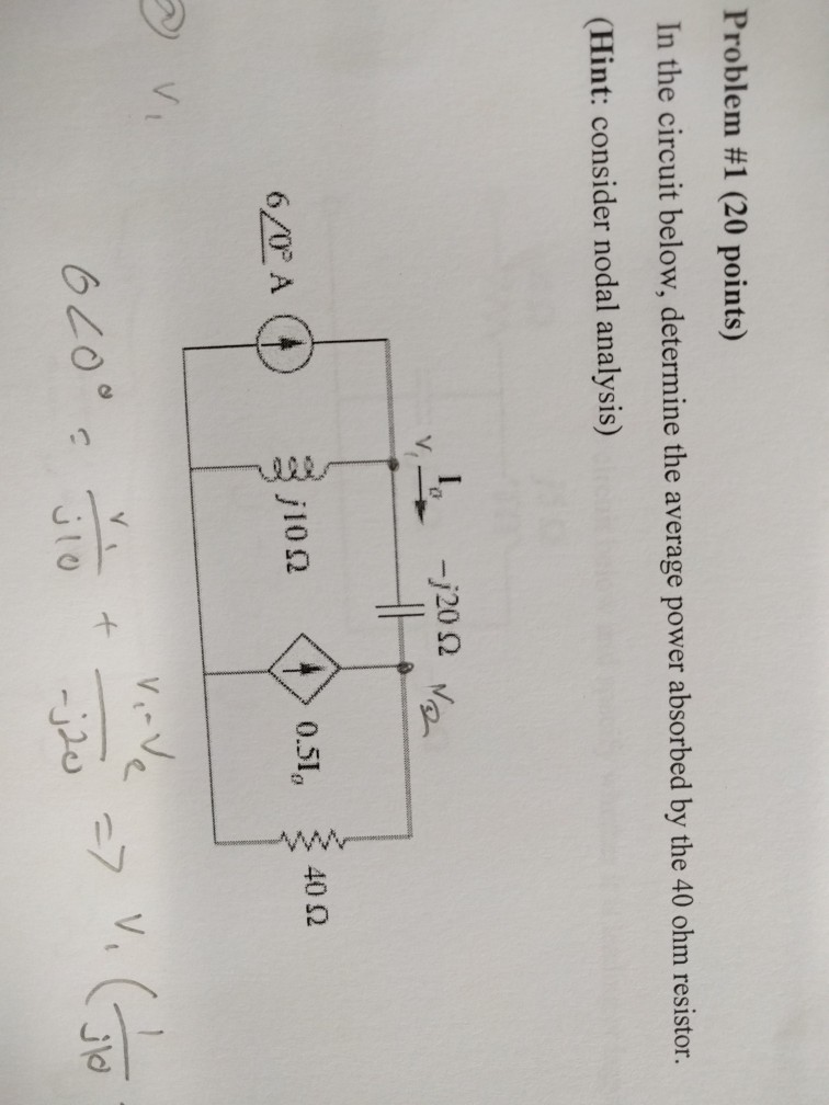 Solved In the circuit below, determine the average power | Chegg.com