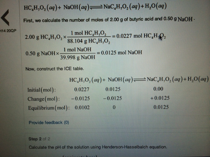 Solved HC,H7o, (ag)+ NaOH(aq) NaC,H70, (ag)+ H2O(aq) First, | Chegg.com