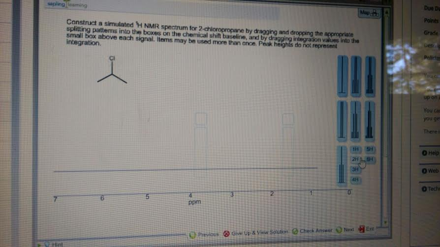 Solved Construct a simulated H NMR spectrum for | Chegg.com