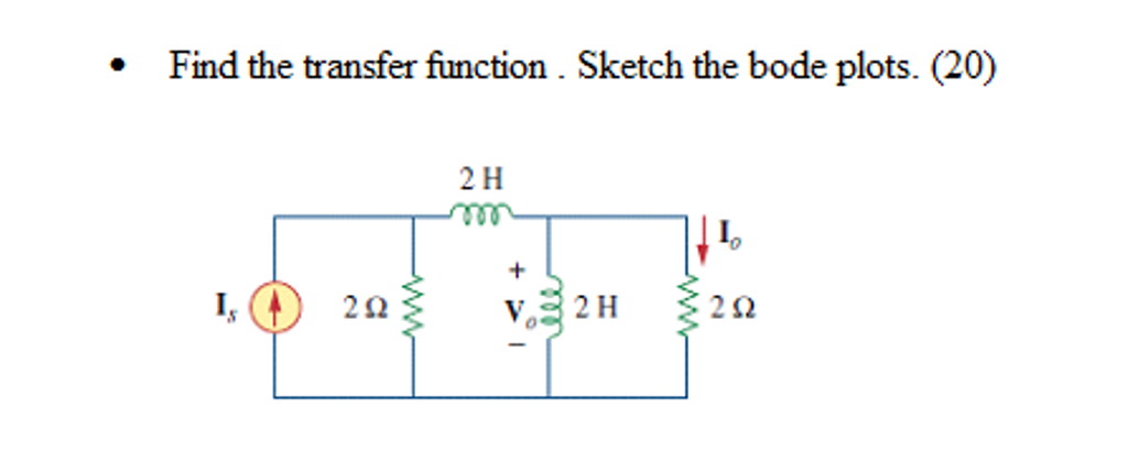 Solved Find the transfer function. Sketch the bode plots. | Chegg.com Solved Find the transfer function. Sketch the bode plots. | Chegg.com