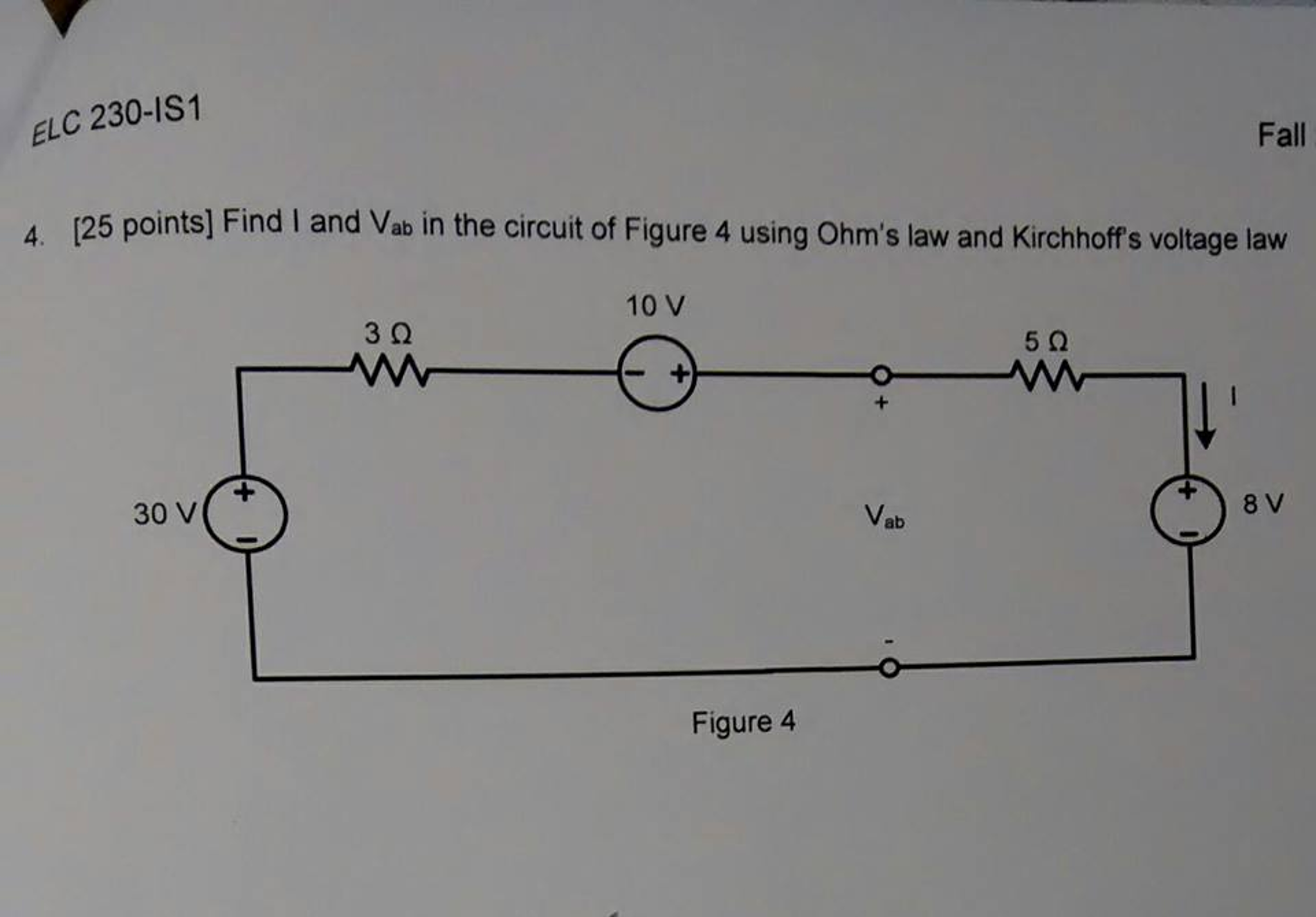 Solved Qustion: Find I and Vab in the circuit of figure 4 | Chegg.com