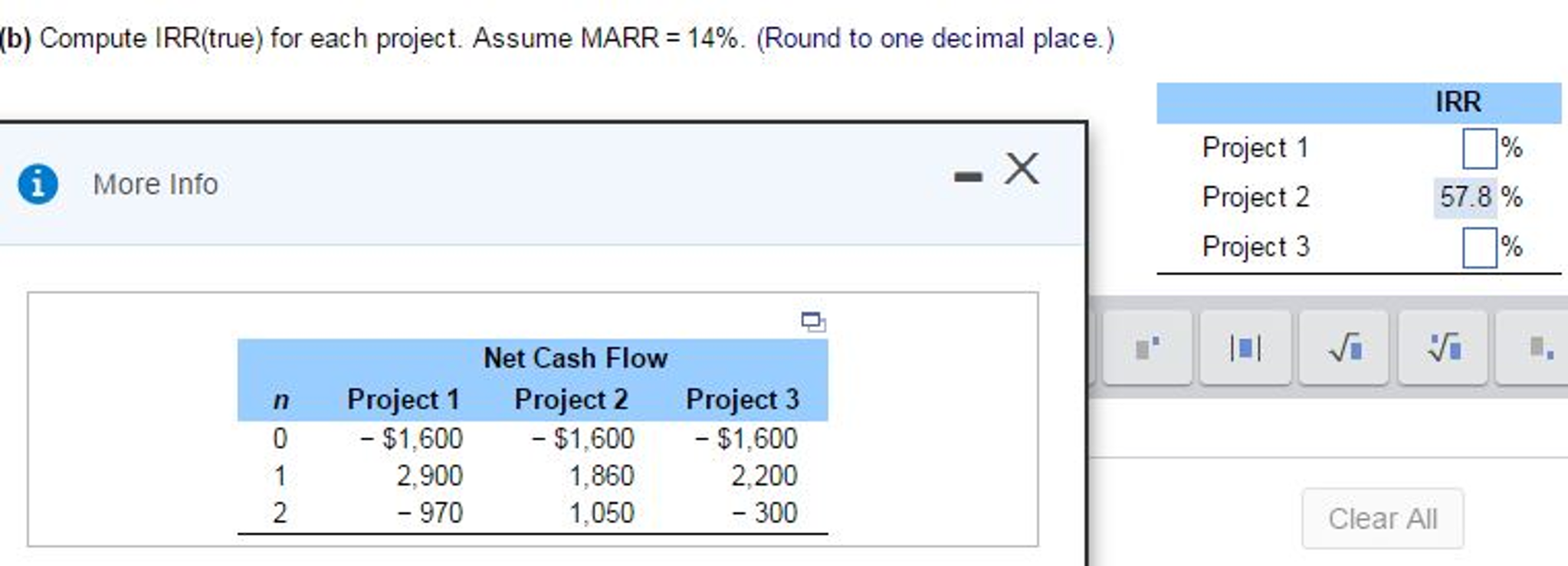Solved Compute IRR(true) for each project. Assume MARR = | Chegg.com