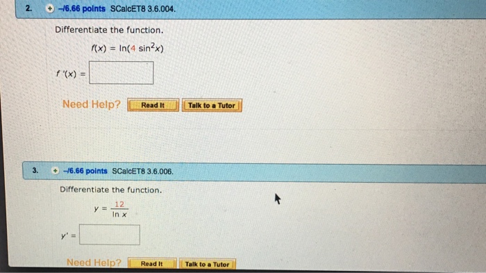 Solved Differentiate the function. f(x) = In(4 sin^2x) | Chegg.com