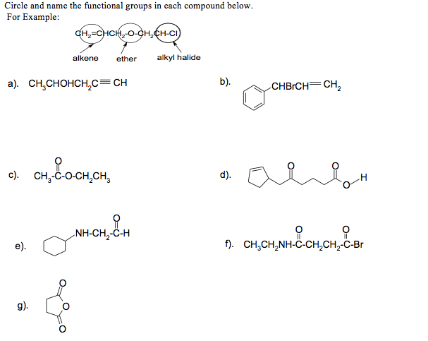Solved Circle and name the functional groups in each | Chegg.com