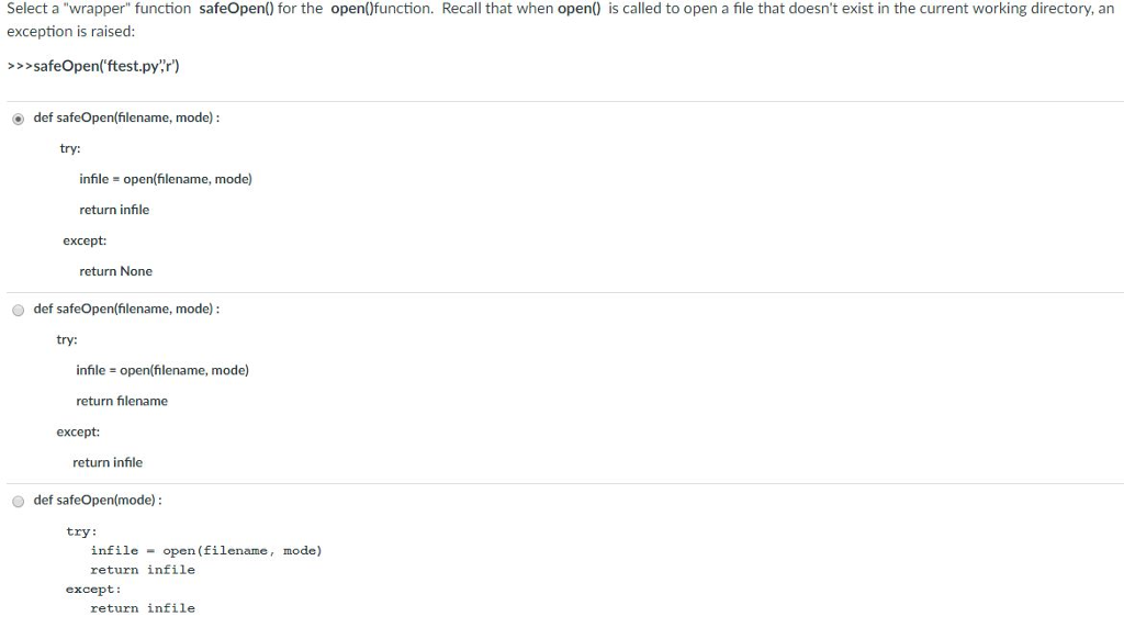Solved Select A Wrapper Function Safeopen For The 2754