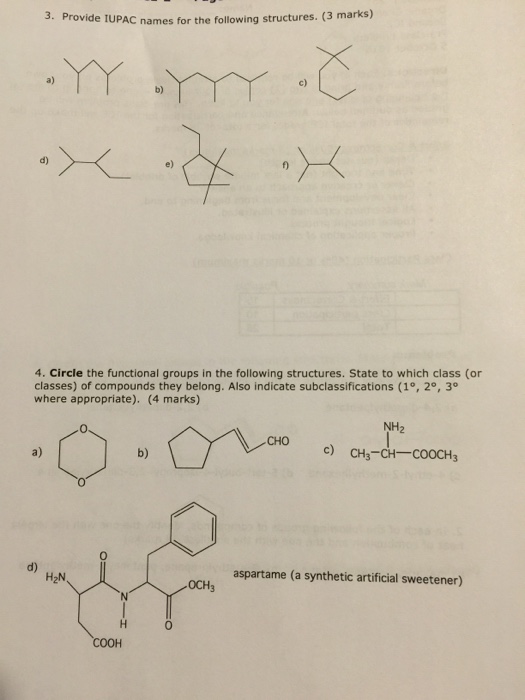 Solved 3. Provide IUPAC names for the following structures4. | Chegg.com