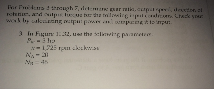 Solved pter 11 InputA 3 Output FIGURE 11.32 Gear train for | Chegg.com