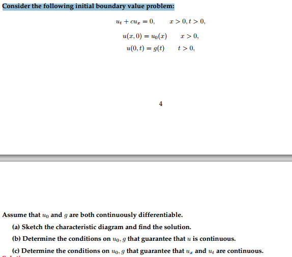 Consider the following initial boundary value | Chegg.com