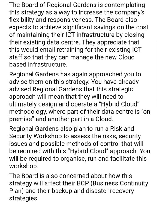 Solved Task Regional Gardens Ltd is a company that runs a | Chegg.com