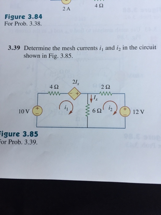 Solved 3.39 Determine the mesh currents i1 and i2 in the | Chegg.com