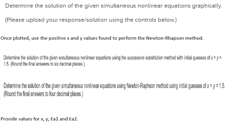 Solved Consider the following simultaneous nonlinear | Chegg.com