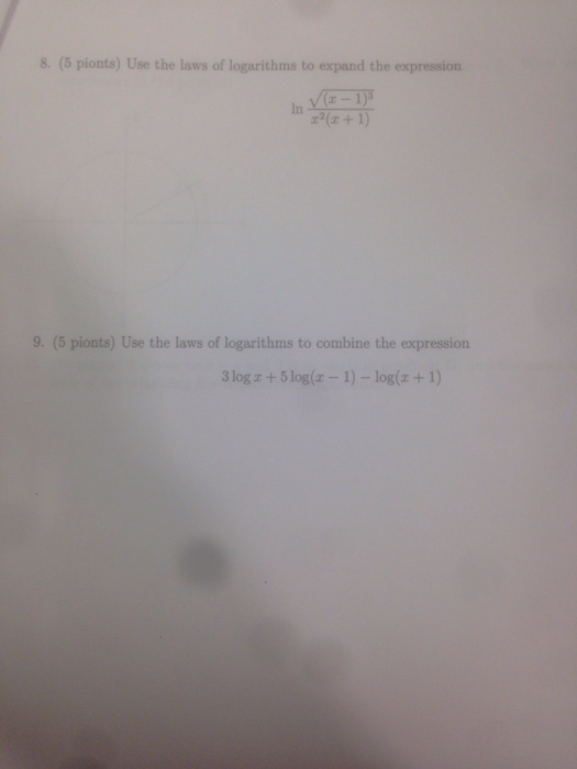 Solved Use the laws of logarithms to expand the expression | Chegg.com