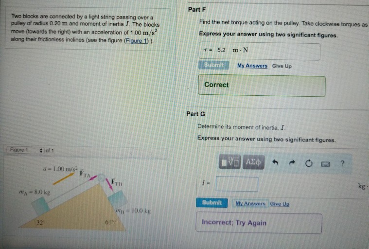 Solved Two blocks are connected by a light string passing | Chegg.com