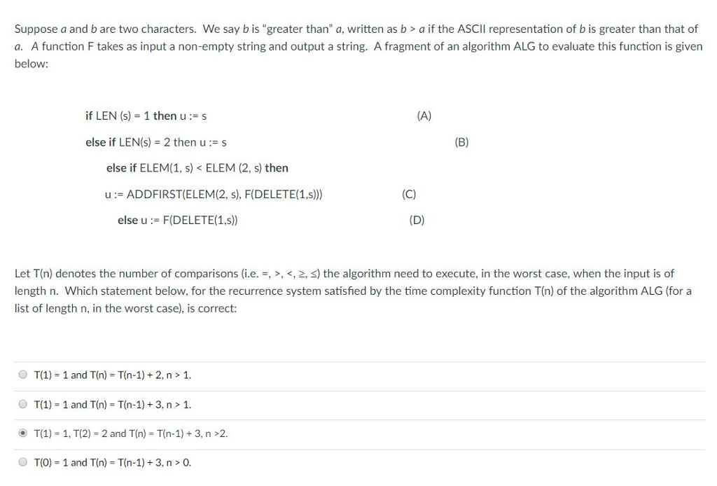 Suppose a and b are two characters. We say b is | Chegg.com