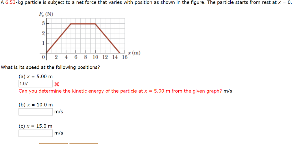 Solved A 6.53-kg particle is subject to a net force that | Chegg.com