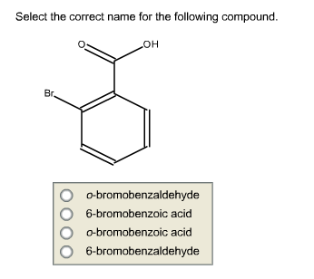 Solved Select the correct name for the following compound. | Chegg.com
