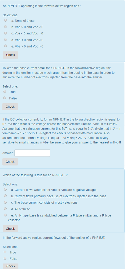 Solved 5 easy EEE Multiple Coice questions, 1 is a short | Chegg.com