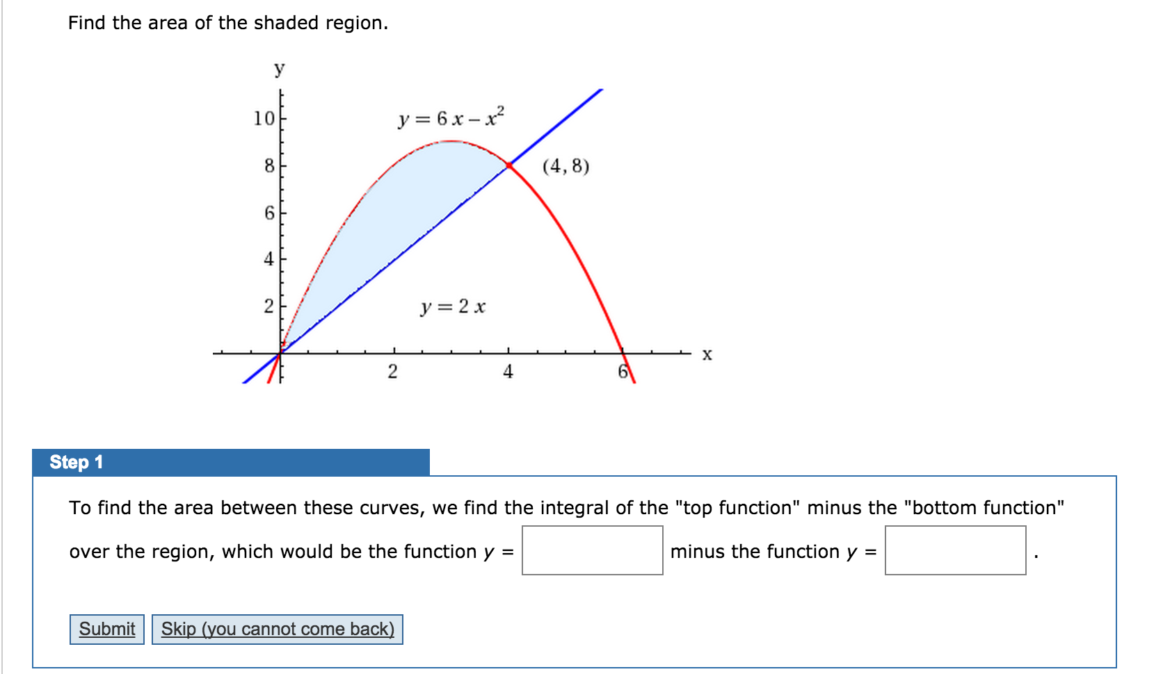 Solved Find the area of the shaded region.To find the area | Chegg.com