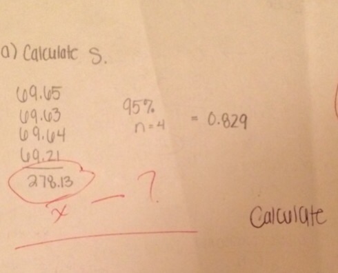 Solved Calculate the standard deviation | Chegg.com