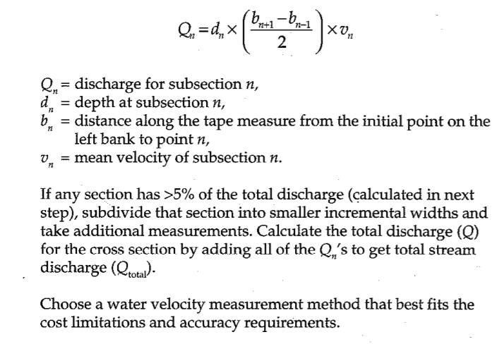 Solved This formula pertains to measuring discharge at a | Chegg.com