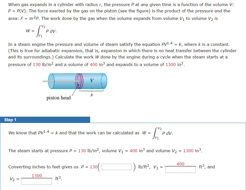Solved When gas expands in a cylinder with radius r, the | Chegg.com
