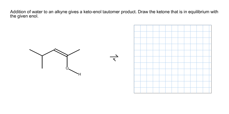 Solved Addition of water to an alkyne gives a keto-enol | Chegg.com