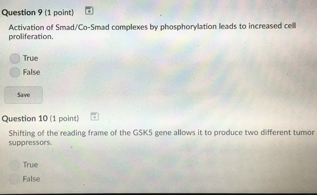 Solved Question 9 (1 point) Activation of Smad/Co-Smad | Chegg.com