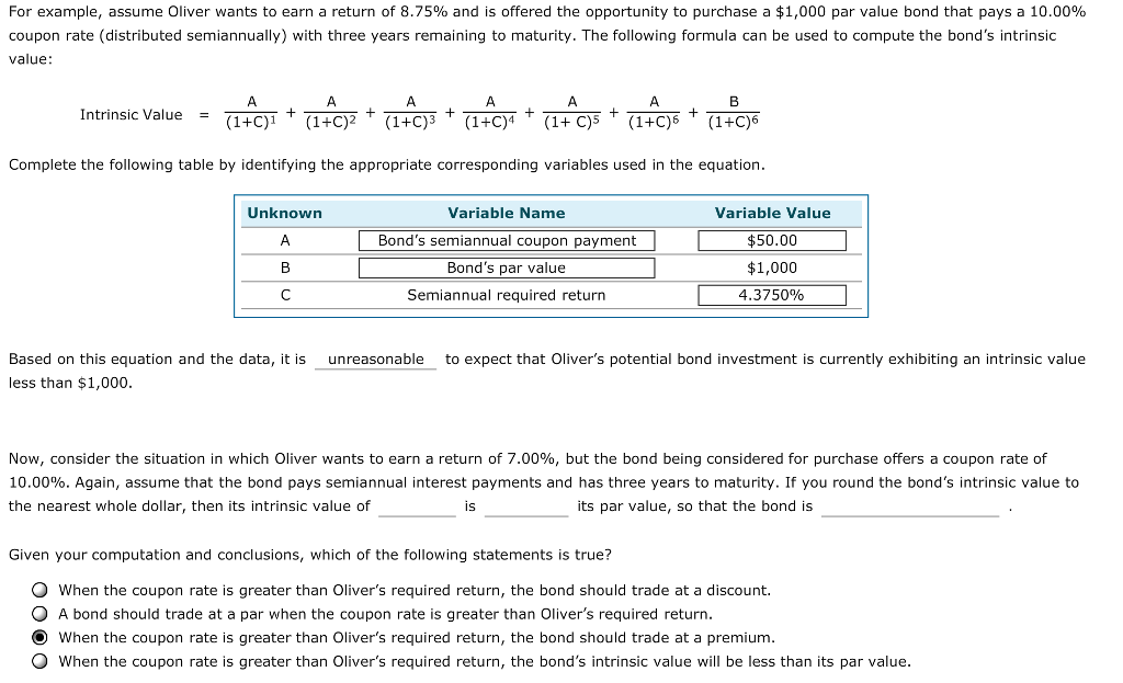 Solved For example, assume Oliver wants to earn a return of | Chegg.com