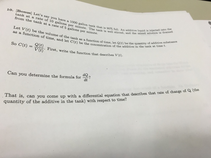 Solved Can you determine the formula for dQ/dt? That is, | Chegg.com