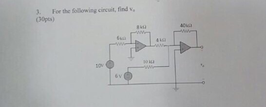 Solved For the following circuit, find v_0 | Chegg.com