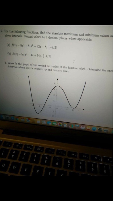 Solved For the following function find the absolute maximum | Chegg.com